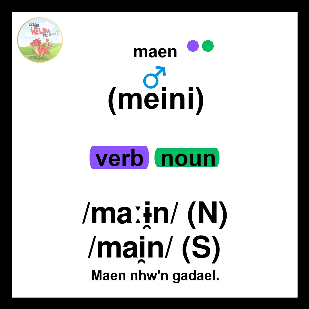 Maen – Learn Welsh Fast! Free Lessons Online